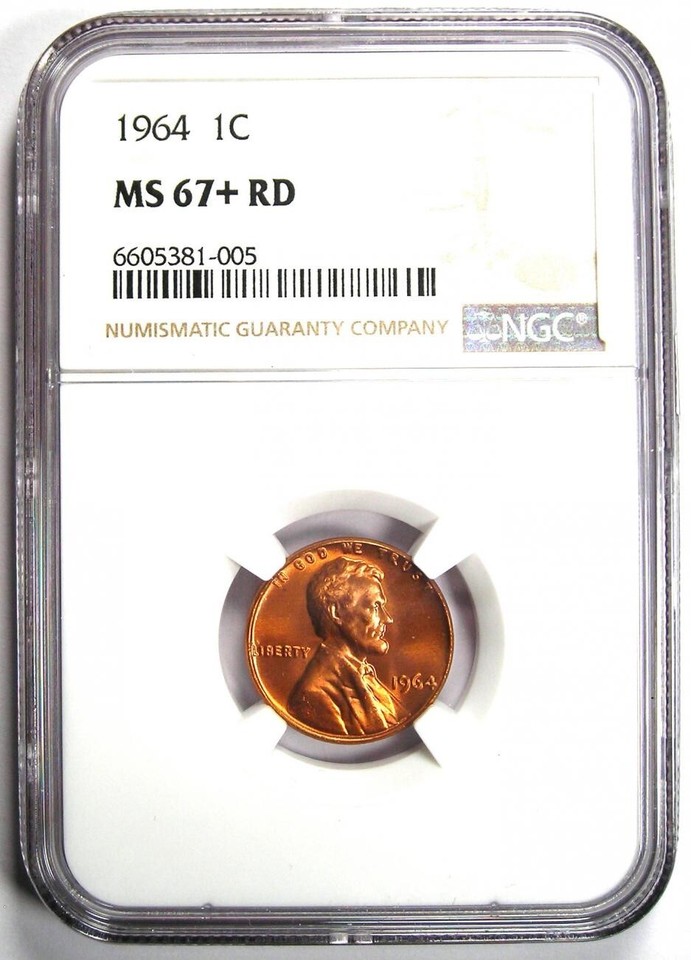 1964-P Lincoln Cent Penny 1C 1964 Coin - NGC MS67+ RD Plus Grade - Top ...
