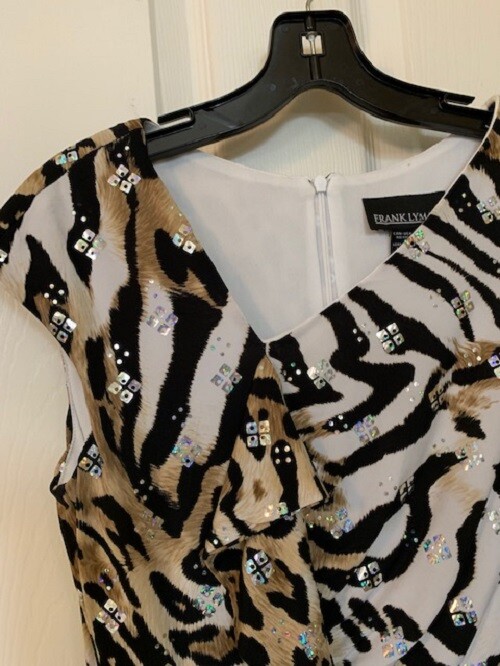 Frank Lyman Metallic Leopard Print Fitted Stretch Women's Sleeveless ...