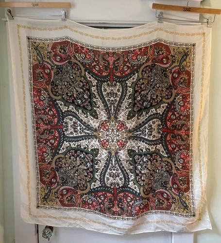 Talbots Large 44” Square Lightweight Paisley Scarf Wrap Classic | eBay