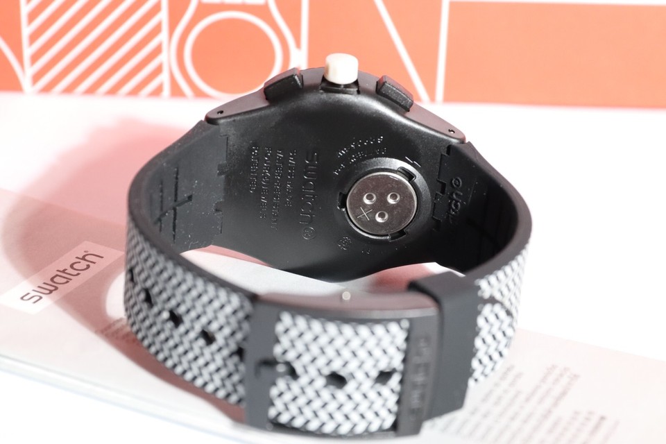 NEW Swatch Originals GIROTEMPO Chronograph 42mm Black And White Watch ...
