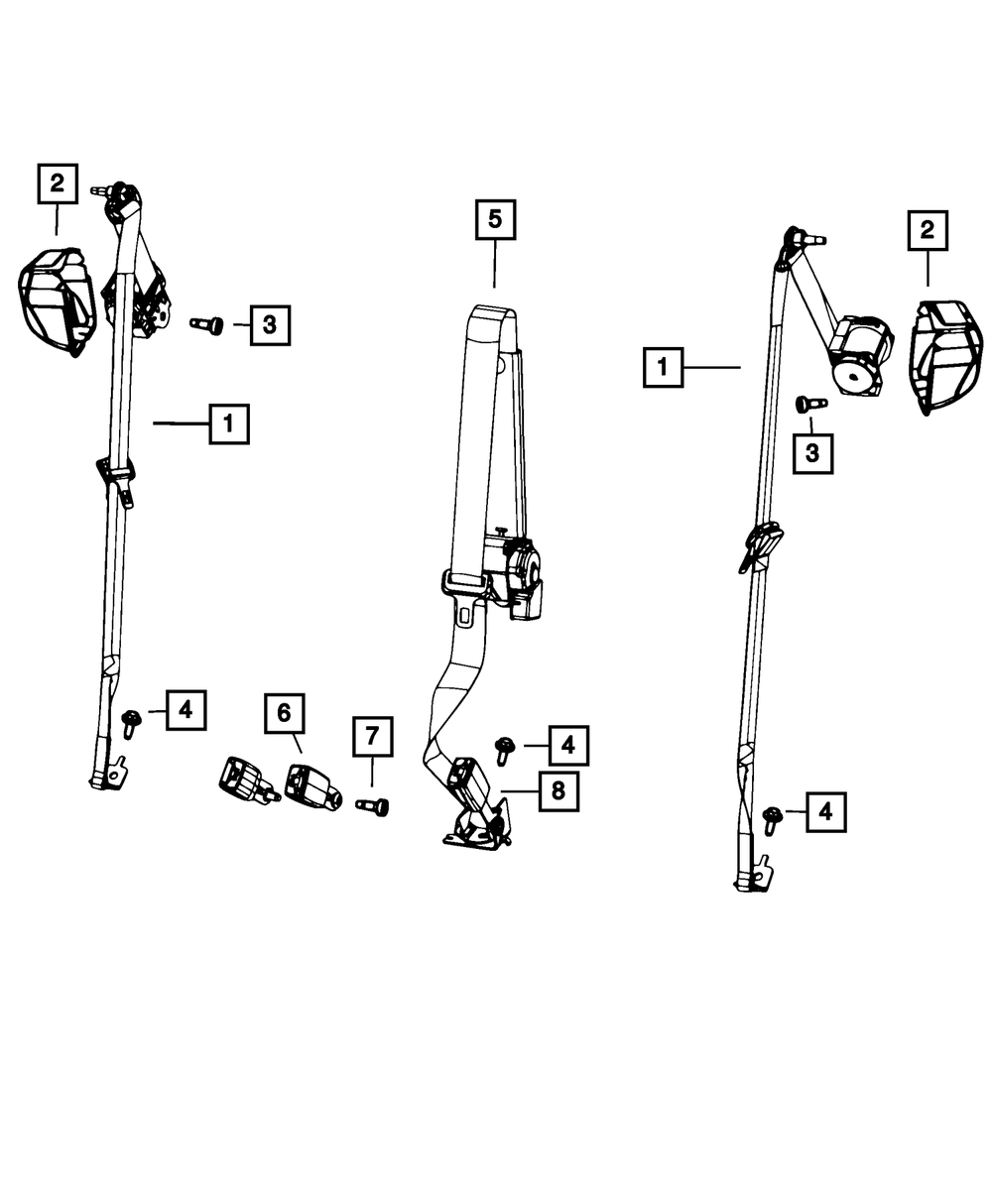 Genuine Mopar Buckle As-buckle Assembly-s/belt 6JX09DX9AA for sale ...