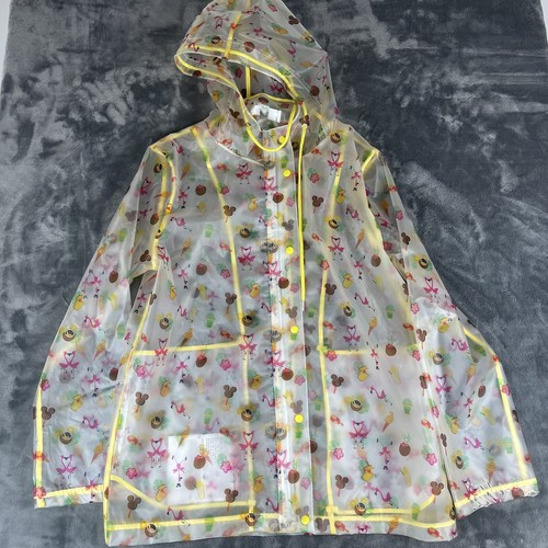 Disney Parks Women's Rain Coat Jacket Flamingo Mickey Treats Dole Whip ...