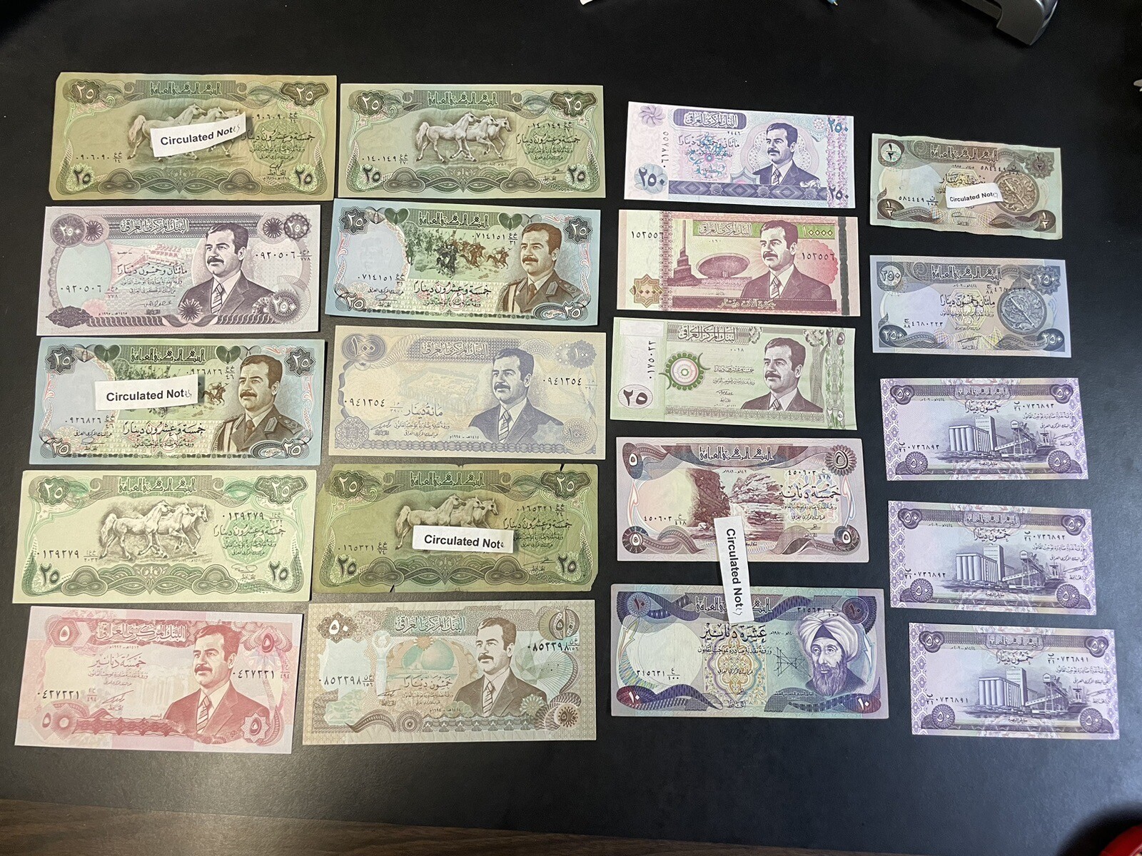 SUPER SET Of 20 Banknotes (1978-2003) Saddam Hussein Iraq #6. 💥💥 | eBay