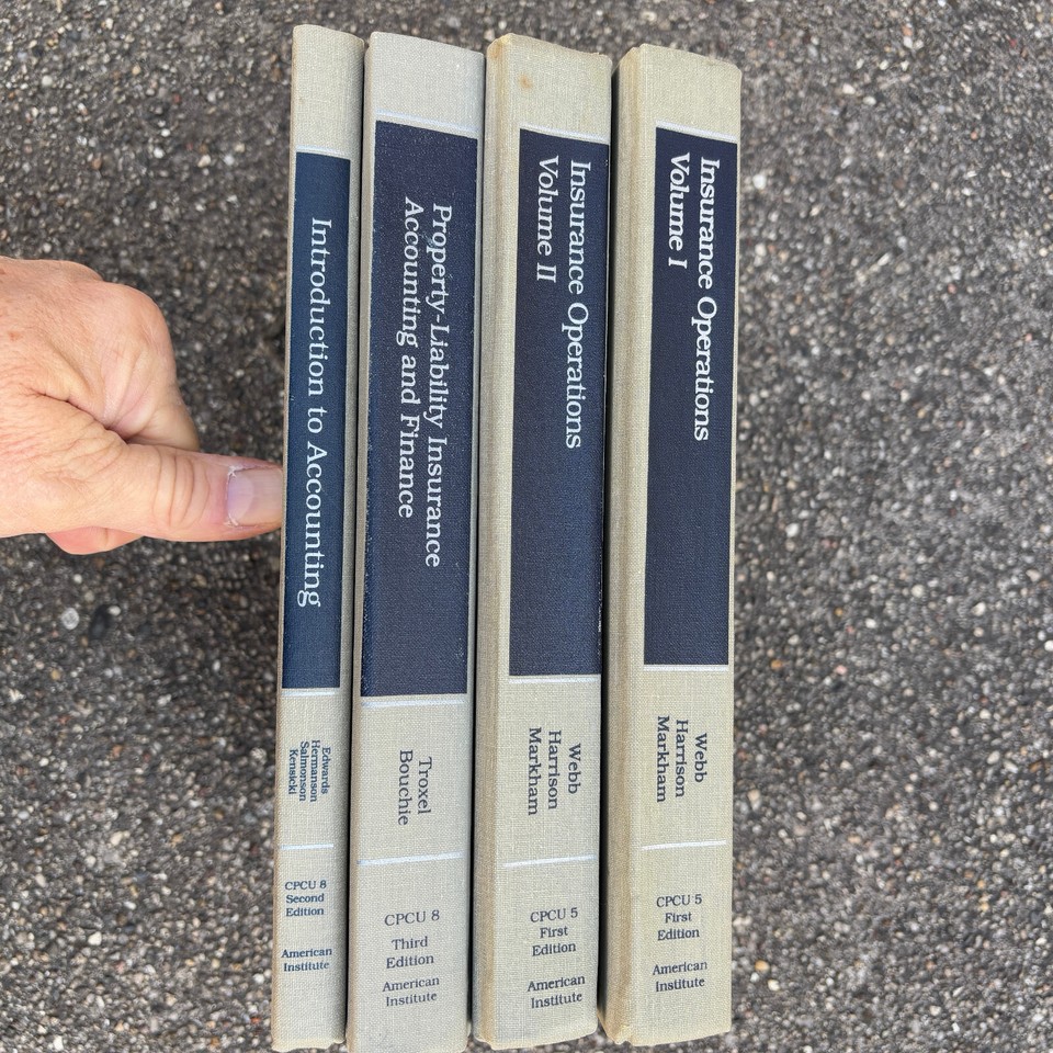 Lot of 4 Insurance Books Insurance Operations I & II, Intro Accounting ...
