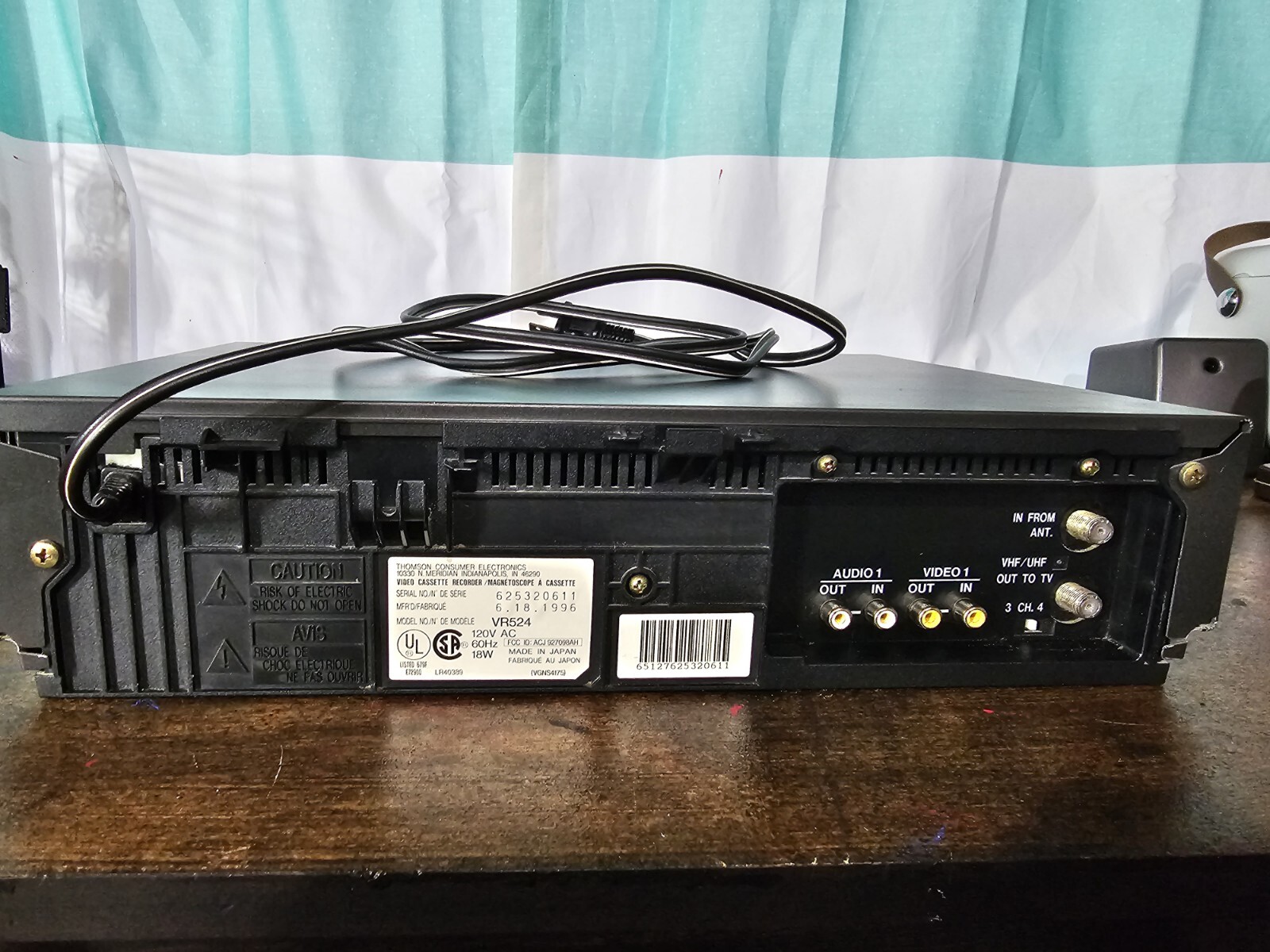 RCA Model VR524 4 Head VHS VCR Video Cassette Recorder TESTED WORKS NO ...