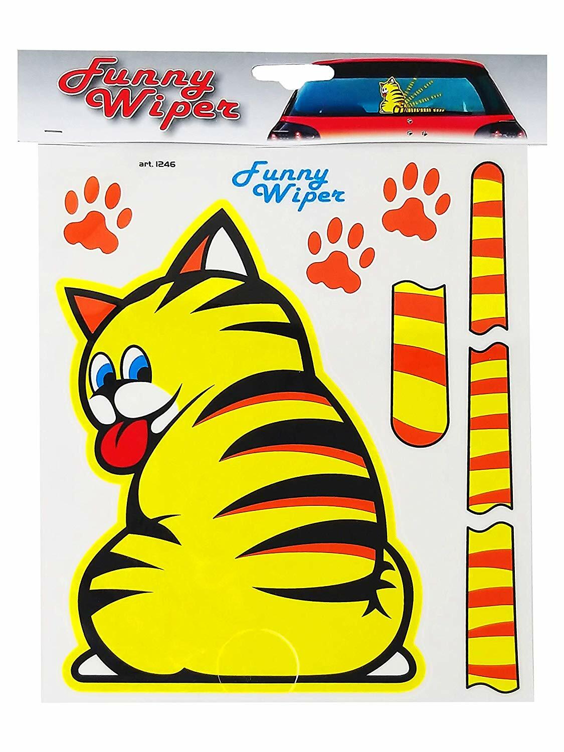 Stickers Funny Wipers Cat Yellow for Rear Window Rear Car | eBay