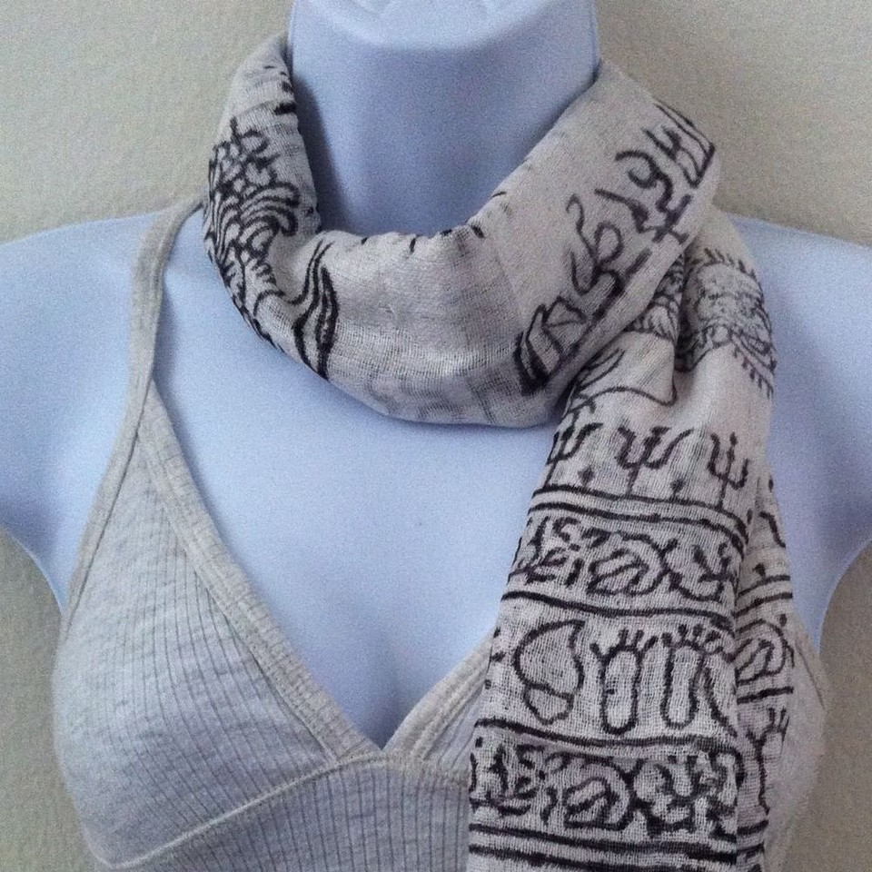 Om Yoga Meditation Hare Rama Ram Hare Krishna Scarf Handmade Fair Trade ...