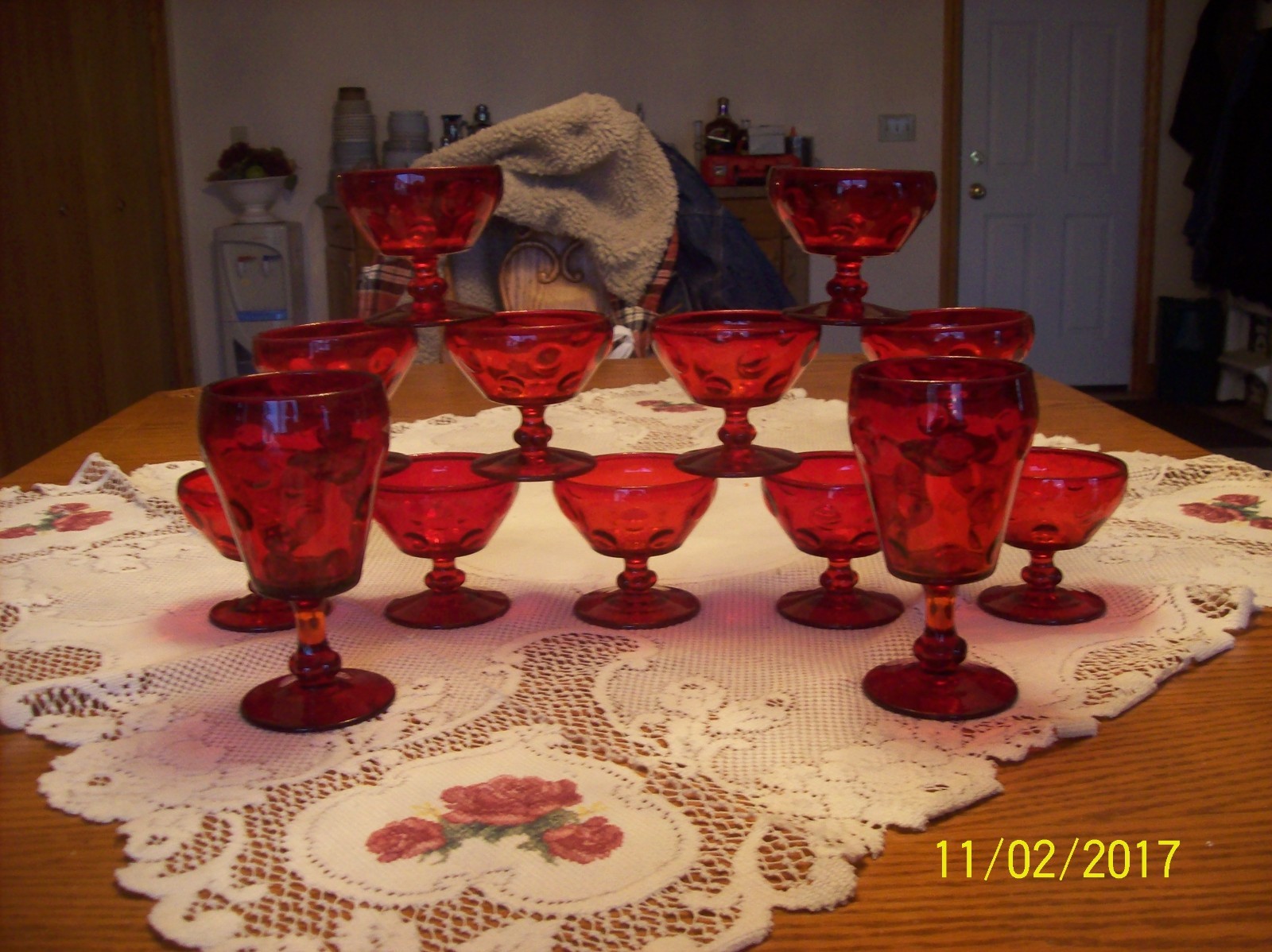 Paden City Rudy Red Popeye & Olive 11 Champagne Sherbet Glasses, 2 ...