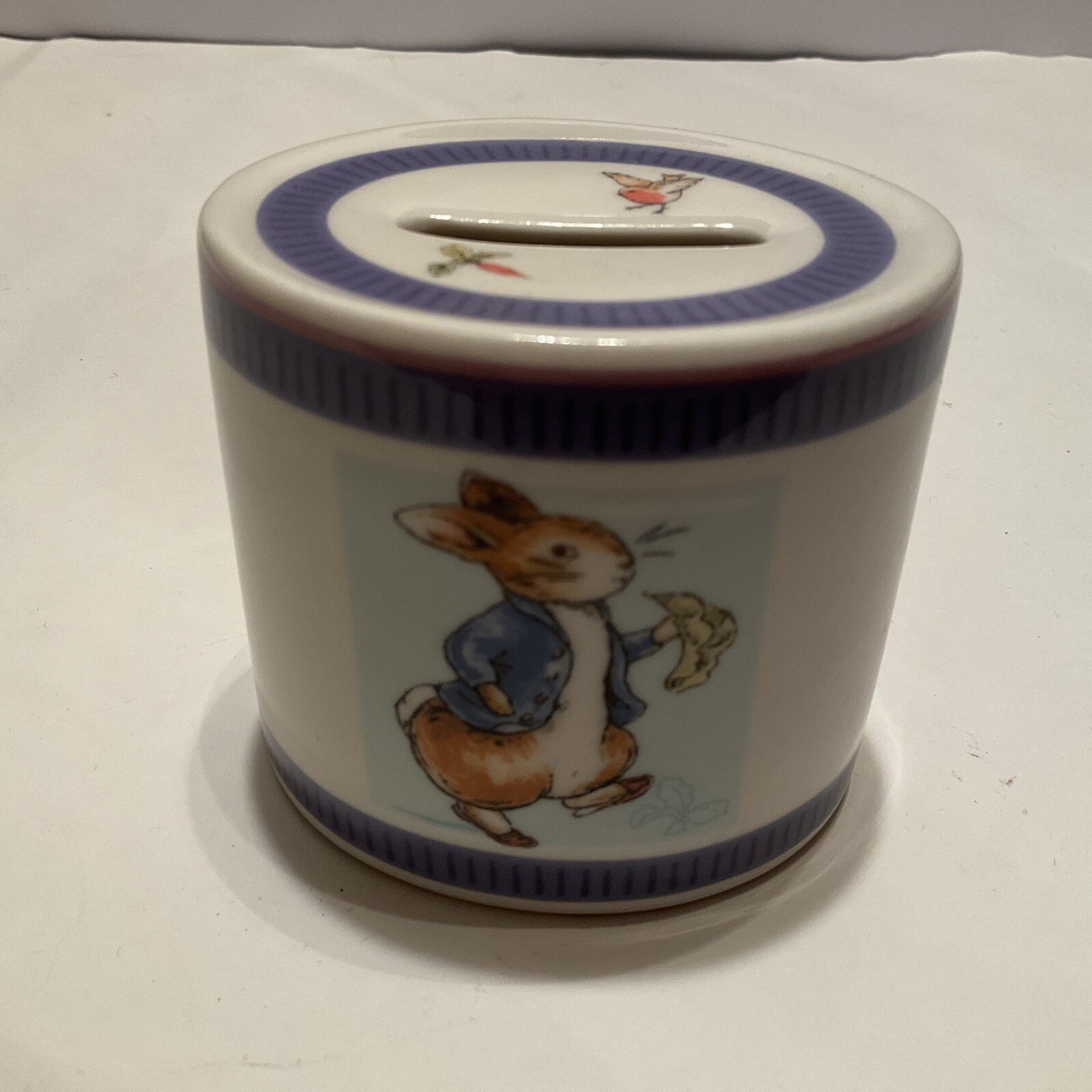 PETER RABBIT Porcelain Oval Shaped Piggy Bank Wedgwood Brand 2001 (WW ...