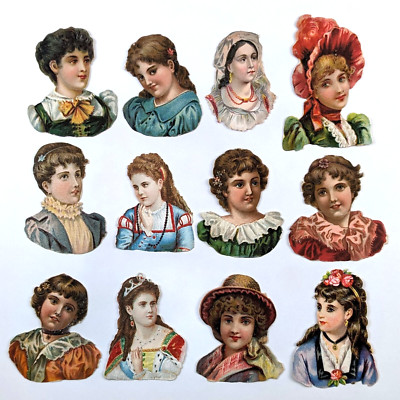 Die Cut Scrap Victorian Women Heads Busts Lot Of 12 | eBay