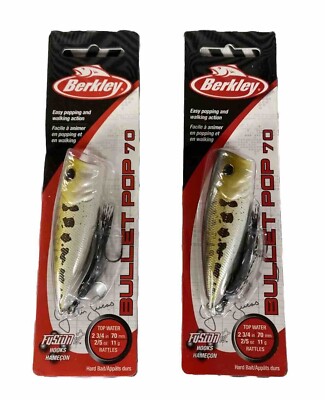 (2) Berkley Bullet Pop 70 Topwater Popper Lure 2-3/4" Baby Bass | eBay