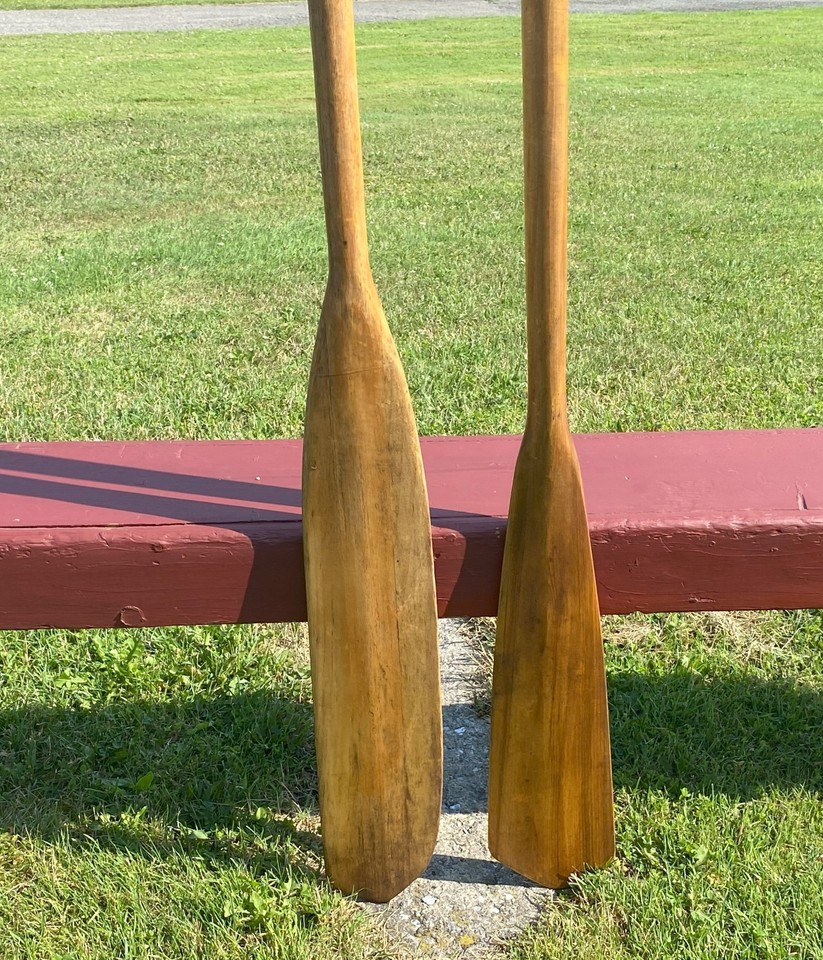2 LOVELY BLOND Wooden OARS 84" Long + LOCKS PAIR Paddles Boat Canoe | eBay