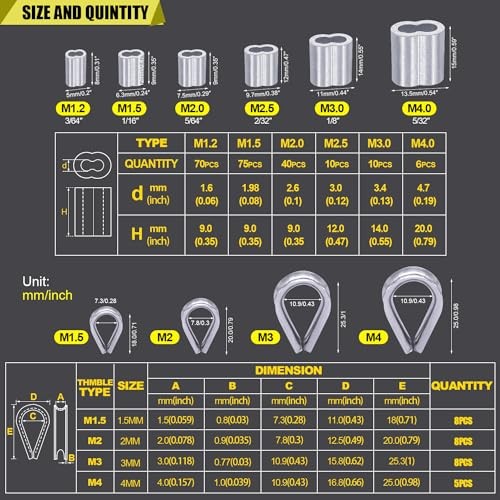 Wire Rope Thimble Crimp Sleeve Kit | eBay