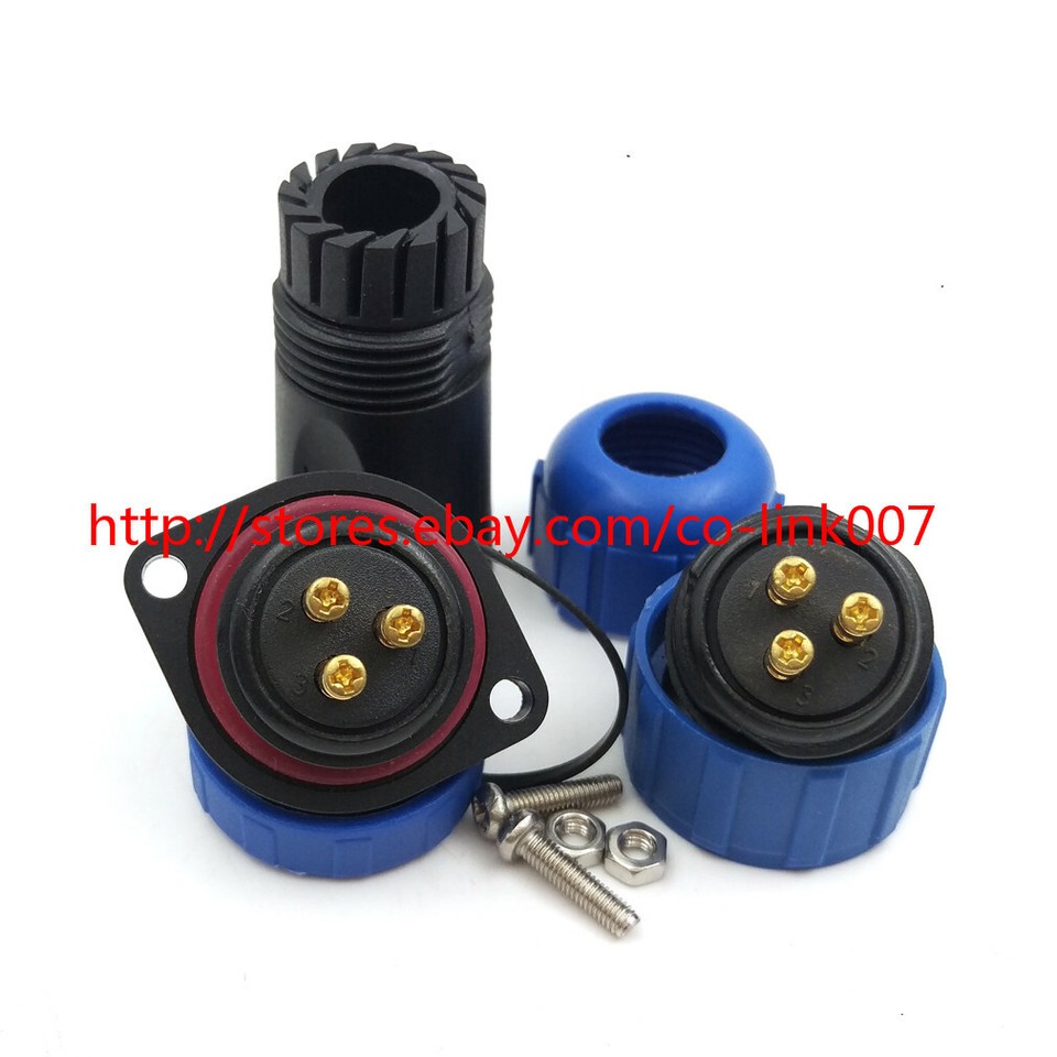 SP21 3Pin 21mm Panel Mount Plug and Socket Waterproof Aviation Cable ...