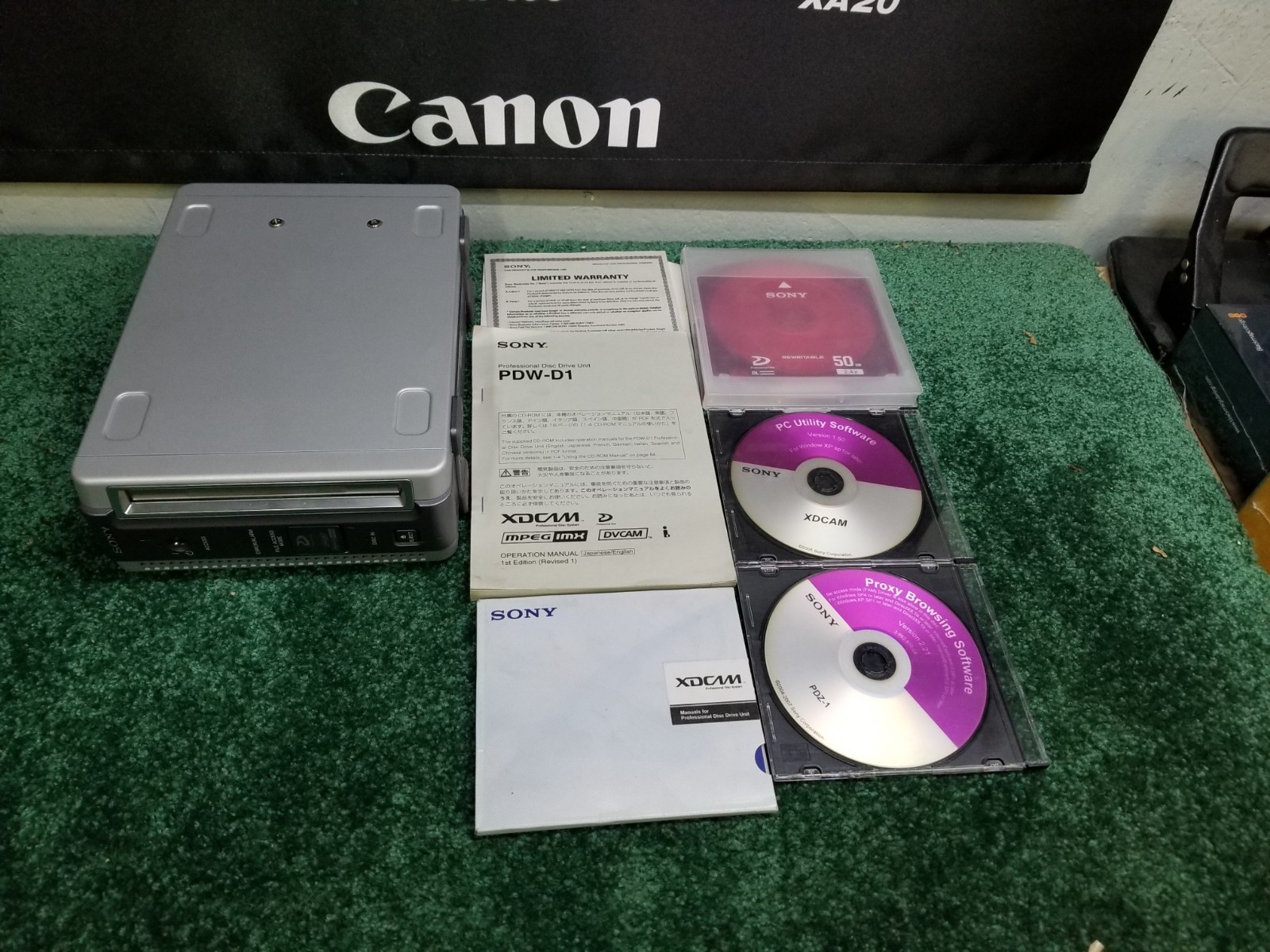 Sony PDW-D1 Portable XDCAM Drive Unit, MPEG IMX/DVCAM, i.LINK interface ...