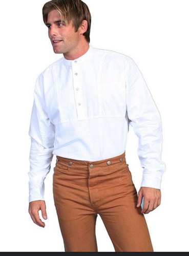 Scully Men’ s XL White Western Pique Band Collar Star Buttons Shirt | eBay