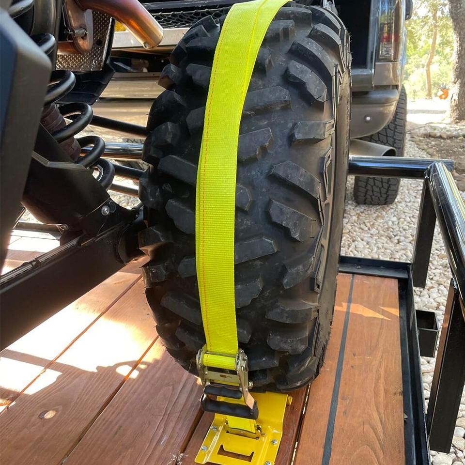 4 Wheels Utility ATV UTV SXS Trailer Tire Wheel Chock E Track Tie Down ...