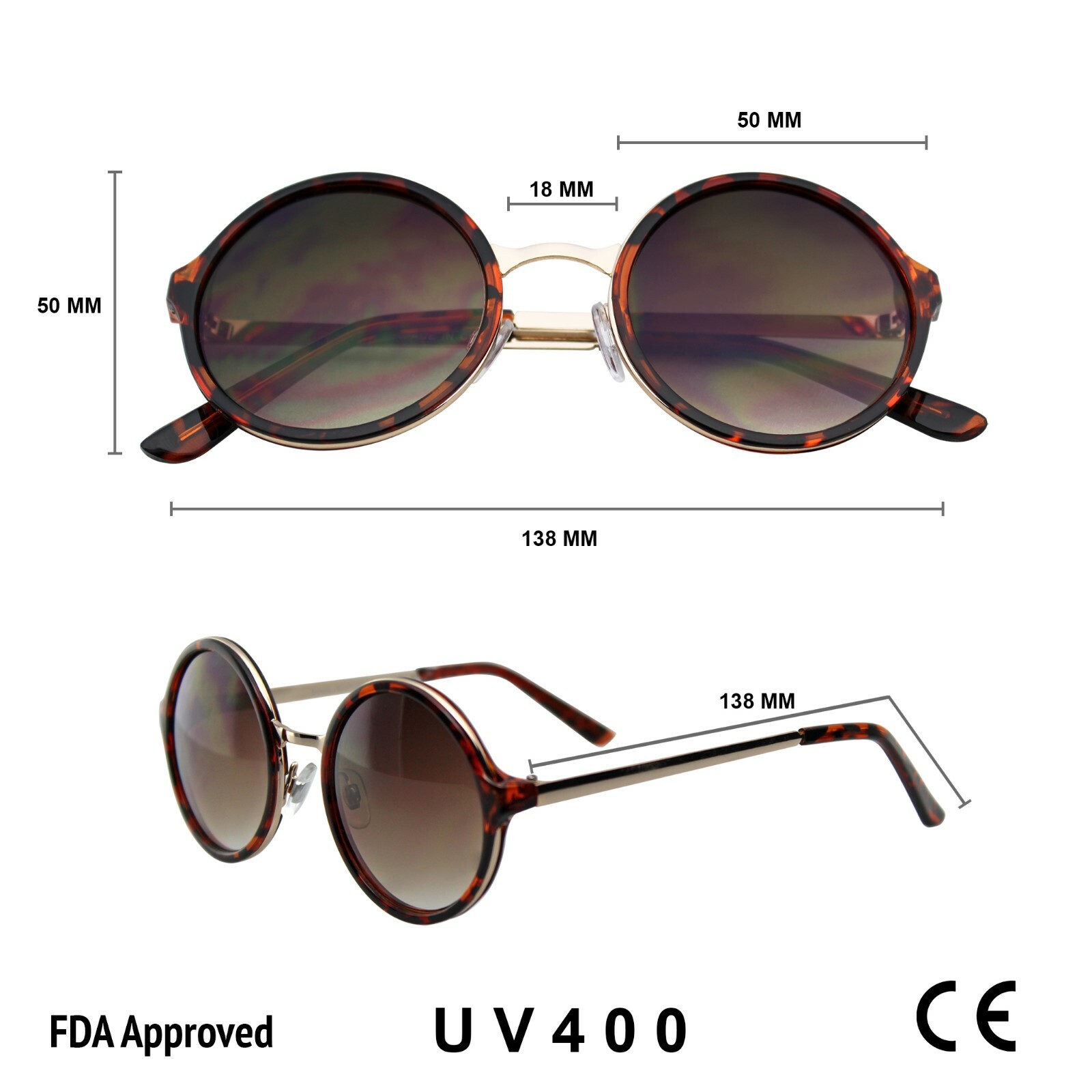 Sunglasses Round Sunglasses Retro Round Circle Lens Sunglasses Metal ...