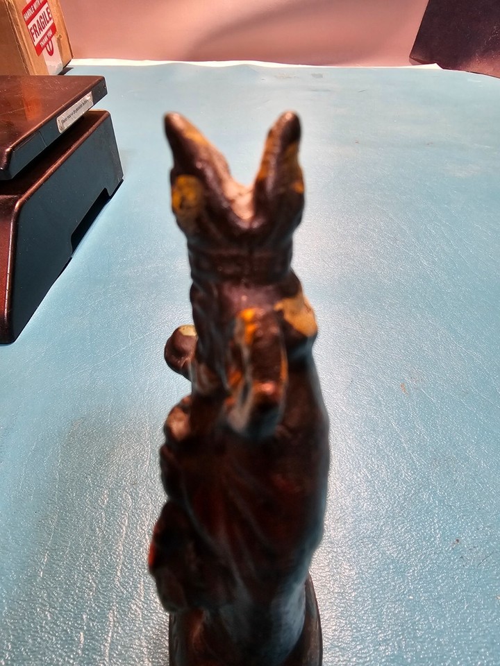 ANTIQUE CAST IRON LEAD SANTA CLAUS ST NICHOLAS DOOR STOP STOCKING ...