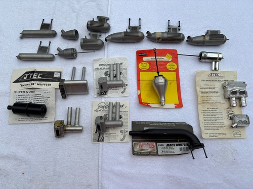 Large Lot of 17 RC Airplane Mufflers Radio Control JTEC MACS DU-BRO ...