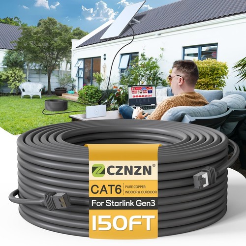 Starlink 150 FT CAT6 Satellite Dish Cable - 26AWG, 2000Mbps ...