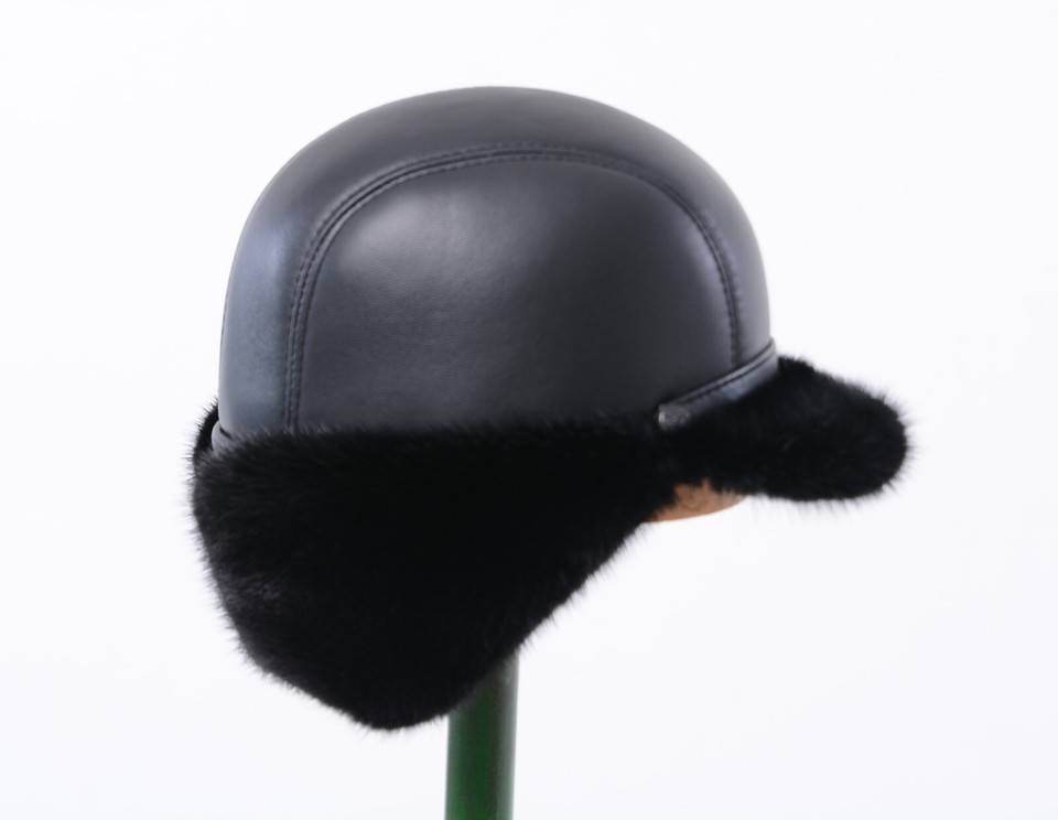 Men's Fur Cap Men Winter Warm Real Fur Mink Ushanka Hat Style Mens Fur ...