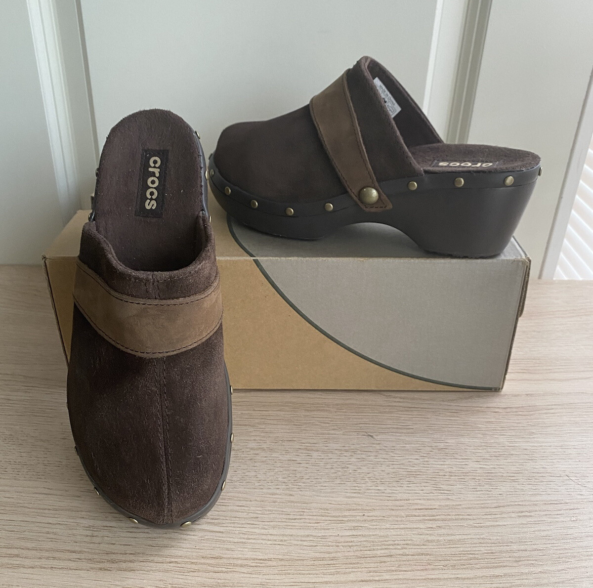 Crocs Cobbler Suede Clog Chocolate Brown Slip On Casu… - Gem