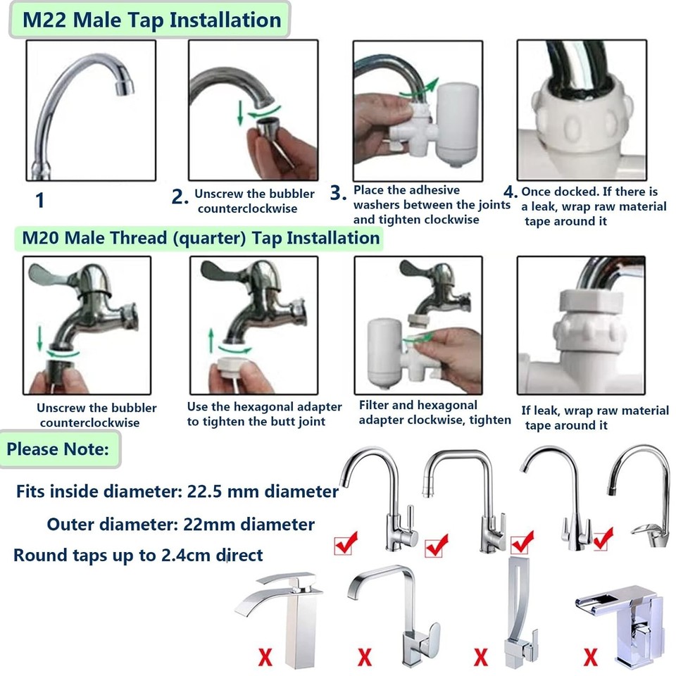 Faucet Water Filter Tap Filtration Kitchen Sink Mount chlorine Purifier ...