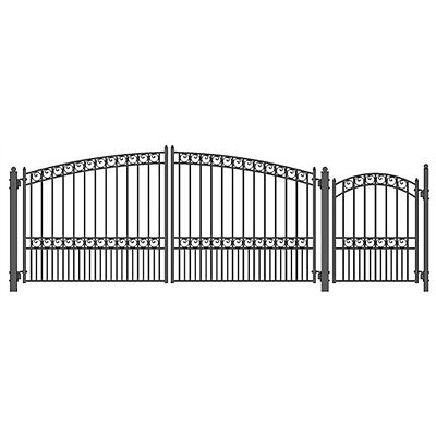 ALEKO Paris Style Steel Dual Driveway Combo Gate 14 ft and Pedestrian ...