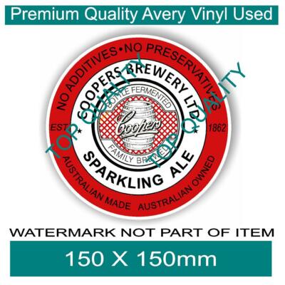 COOPERS BEER SPARKLING ALE DECAL STICKER BAR FRIDGE COOL MANCAVE SHED ...