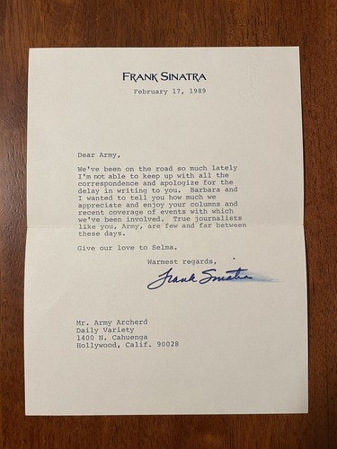 American Oscar Winning Actor Singer Frank Sinatra Signed Autograph ...