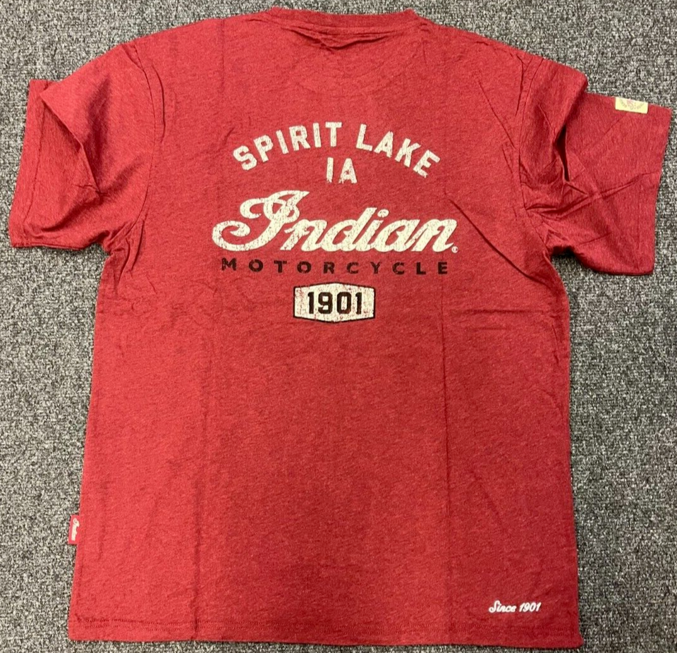 Indian Motorcycle Men's Short Sleeve Red Pocket T-Shirt L | eBay UK