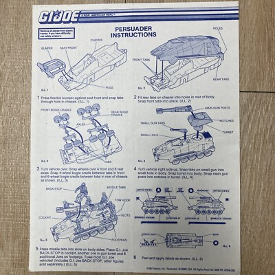 Hasbro 1987 persuader Instructions, blueprints, G.I. JOE | eBay