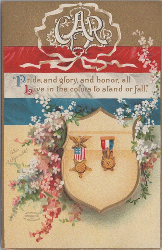 Decoration Memorial Day GAR Medal Flowers A/S Clapsaddle Patriotic ...