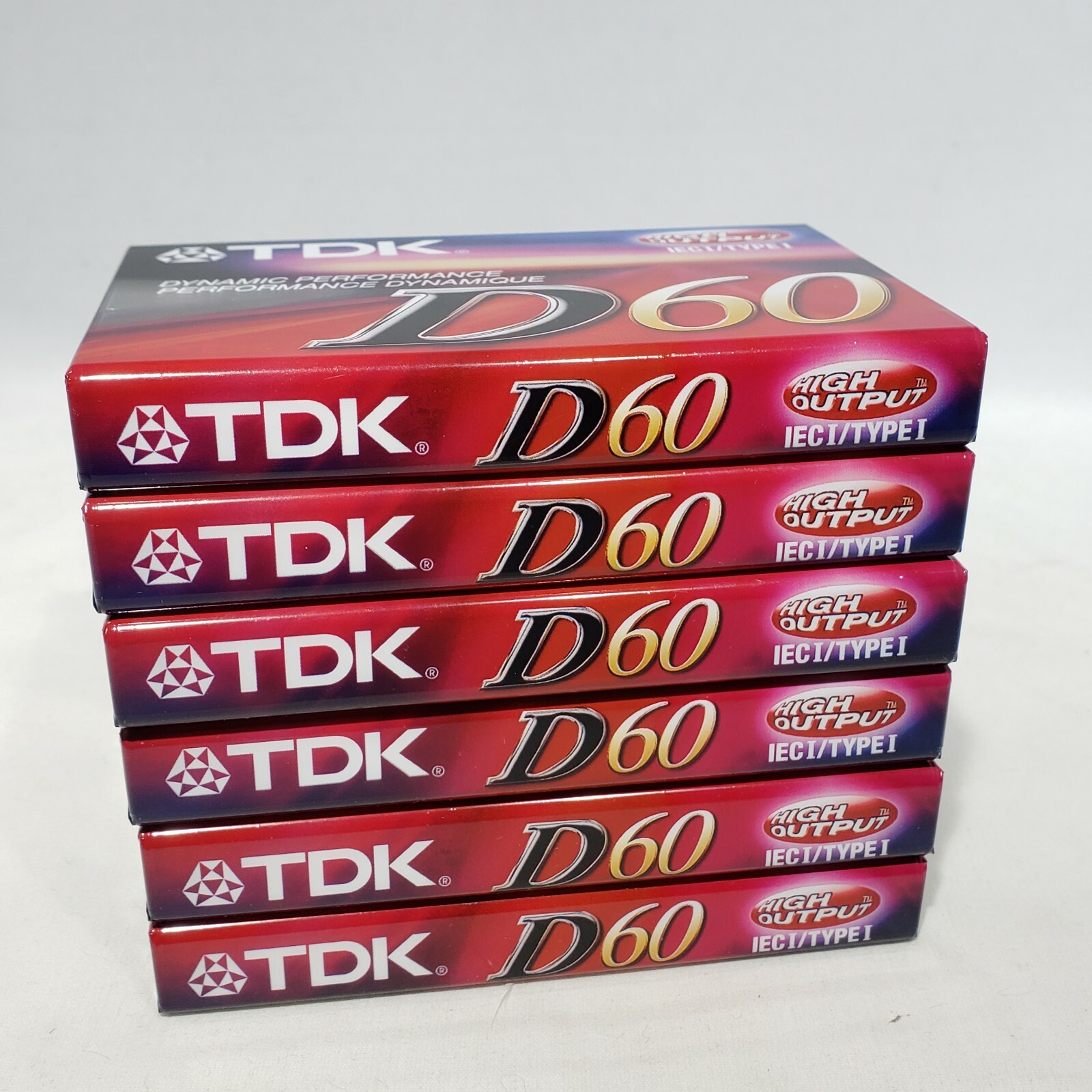 Lot of 6 TDK D60 High Output IEC I Type I 60 Minutes Audio Cassettes ...