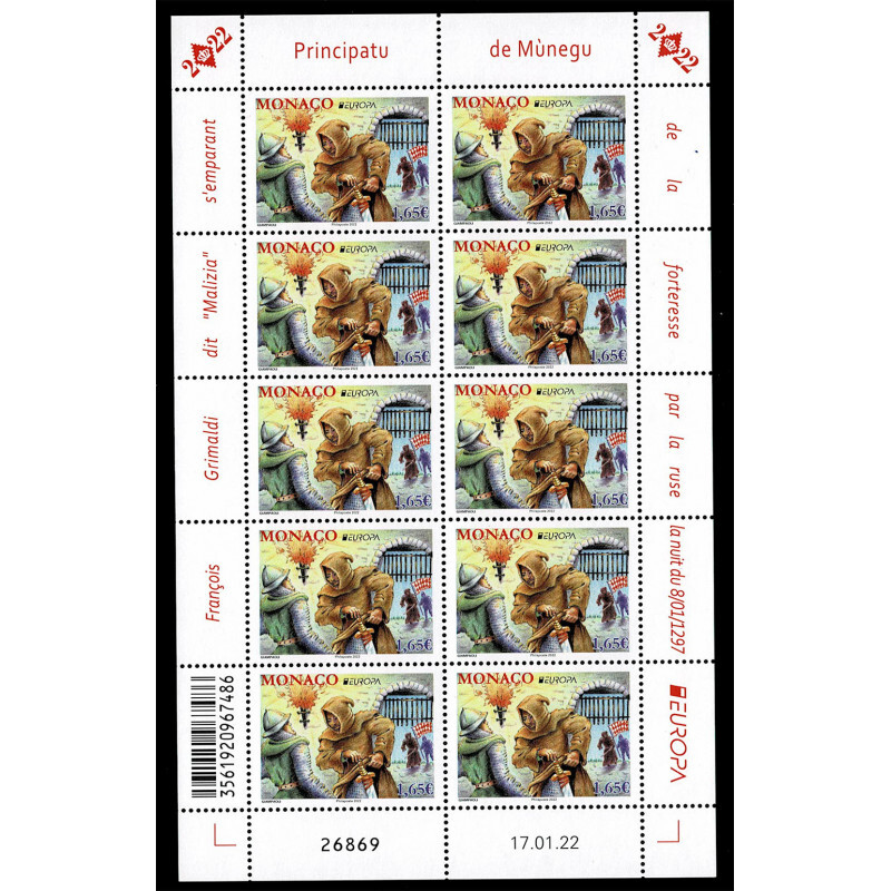 FR5590 - 2022 Monaco Stories And Myth National Issue Europa Sheetlet ...