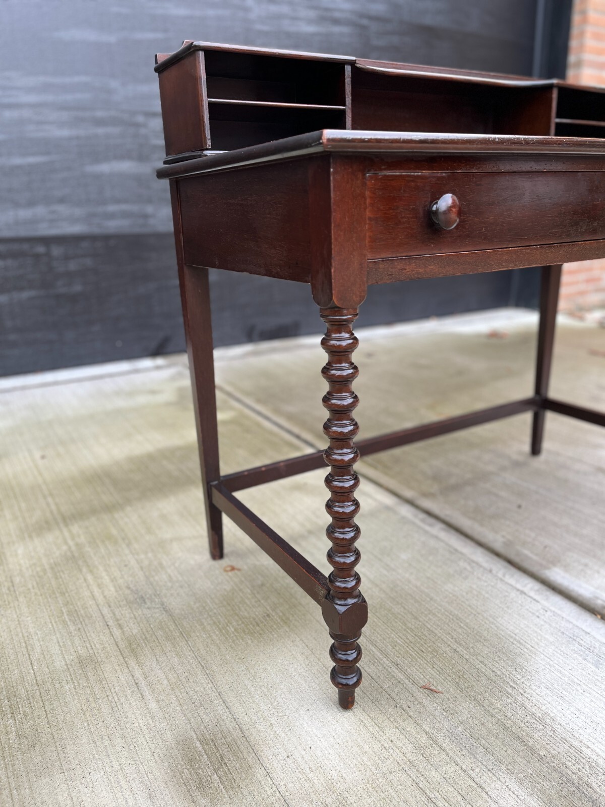 19th Century Antique Berkey & Gay Mahogany Bobbin Leg Desk | eBay