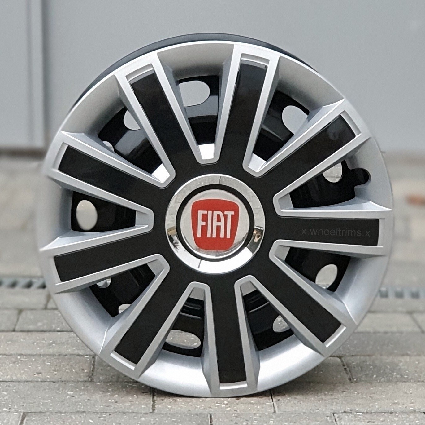 Full set 14" wheel trims, hubcaps to fit FIAT 500 Silver/Black | eBay