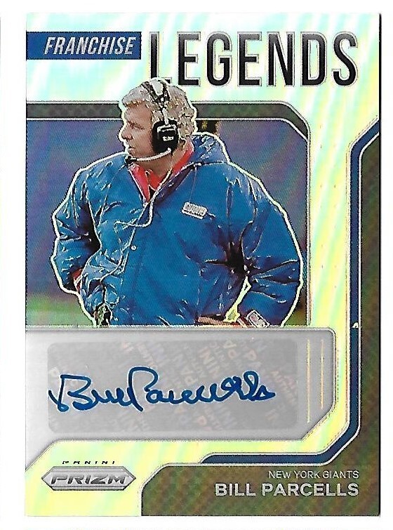 BILL PARCELLS 2021 PANINI PRIZM LEGENDS AUTO AUTOGRAPH CARD #100/149 ...
