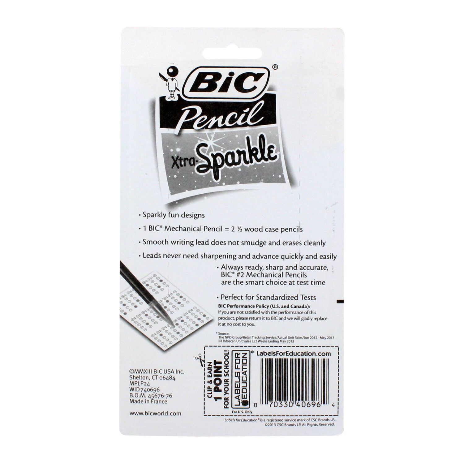 Bic Xtra Sparkle Mechanical Pencils, 0.7mm, HB #2, Assorted Barrels ...