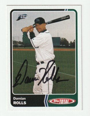 Damian Rolls Signed 2003 Topps Total Card #585 Auto Devil Rays ...