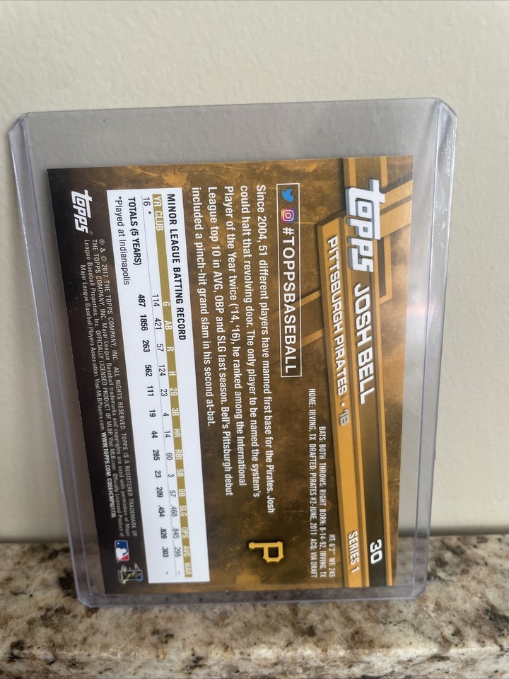 2017 TOPPS JOSH BELL ROOKIE RC #30 PITTSBURGH PIRATES | eBay