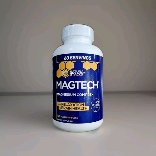 Natural Stacks 🌞 MagTech Magnesium Complex, 180 Vegan Capsules Exp ...