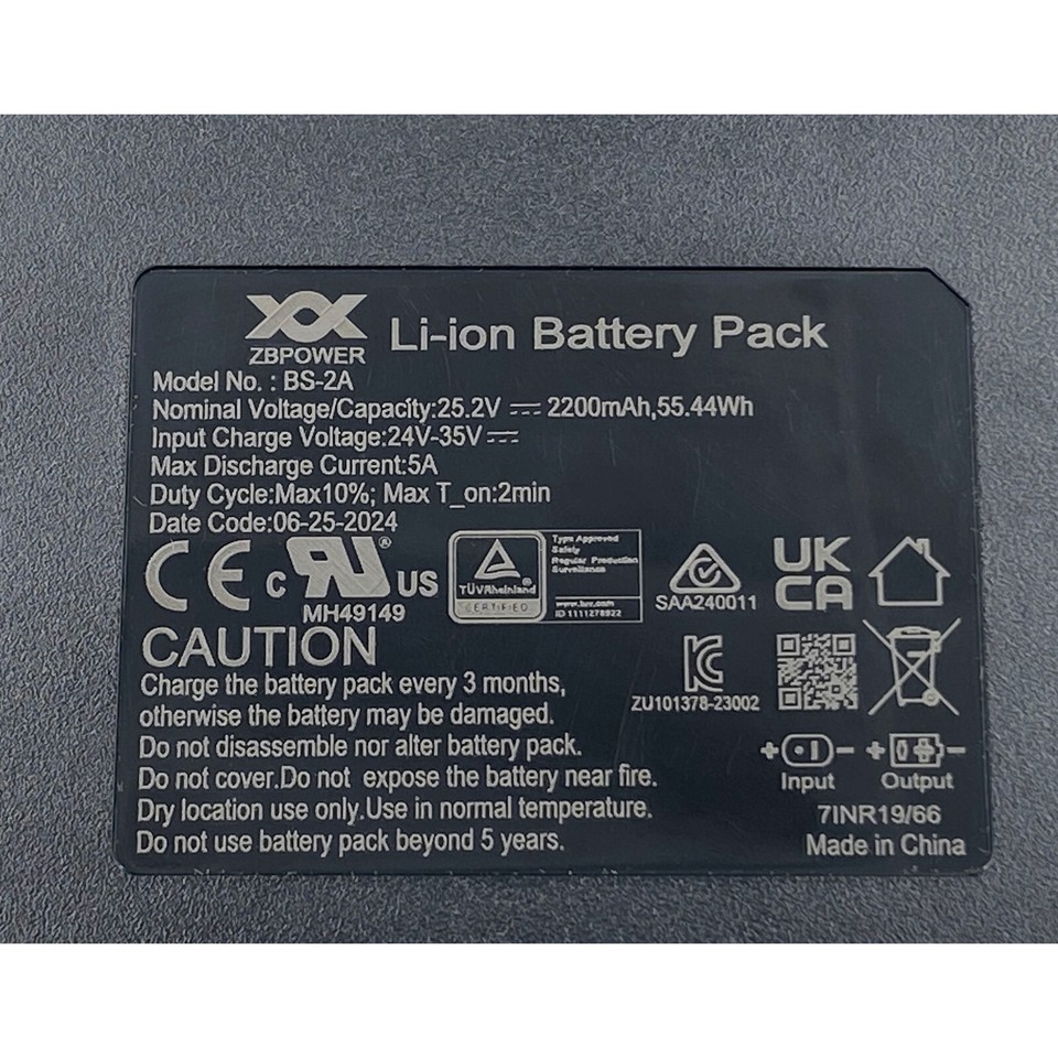Recliner ZBPOWER 2200mAh Rechargeable Battery Pack Model BS-2A Power ...