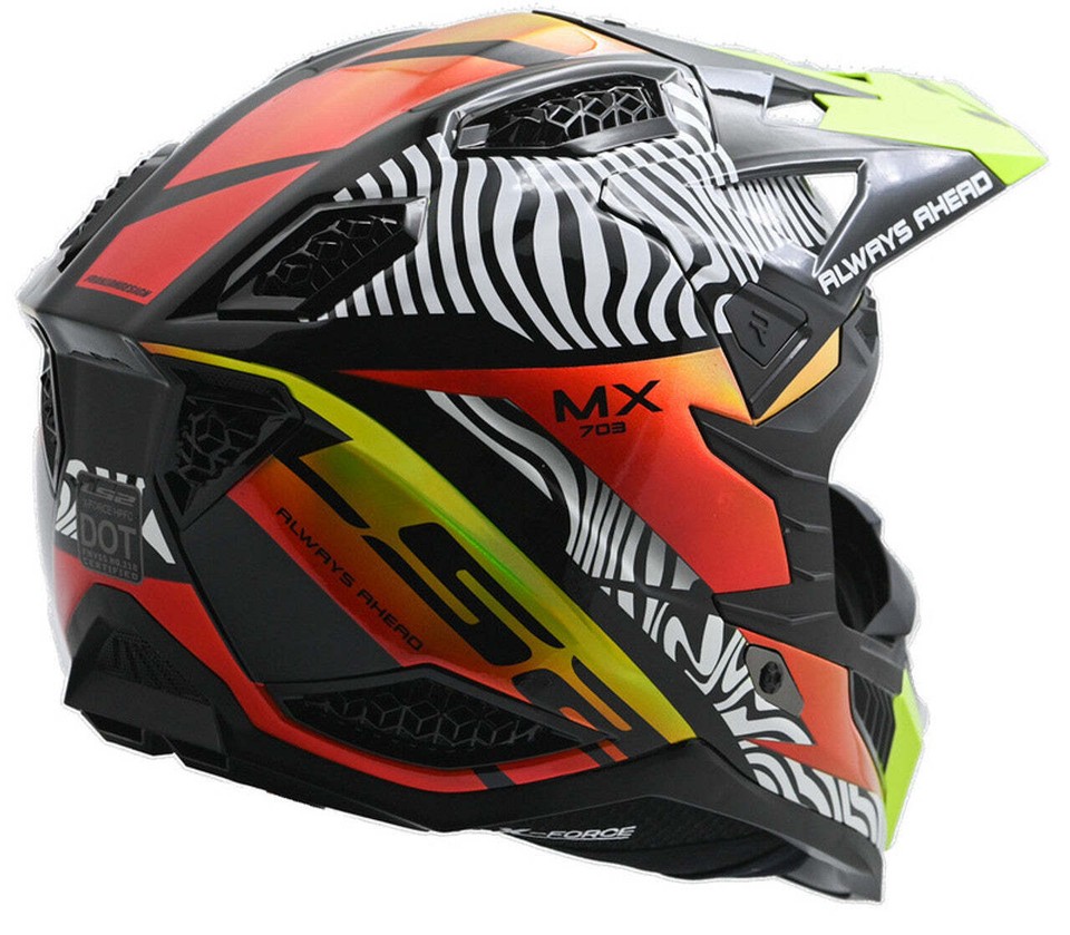 LS2 X-Force HPFC MX Motocross Helmet Fan White Black Orange Yellow ...