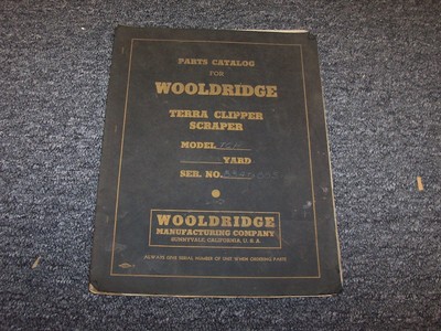 Wooldridge TCH Terra Clipper Scraper Factory Original Parts Catalog ...
