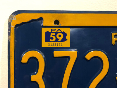 1959 Pennsylvania License Plate Registration Sticker, PA, Classic ...