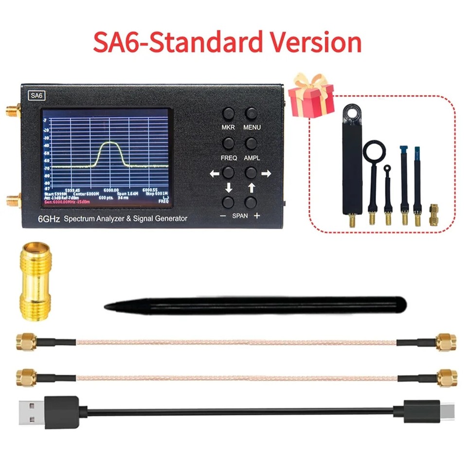 Spectrum Analyzer Signal Generator 3.2 inch Touch Screen 35~6200 MHz RF ...