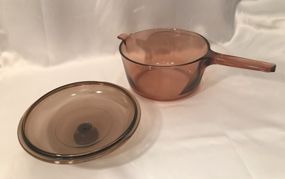Corning Visions Cookware Amber 12 Pieces: Double boiler, skillet, pots ...