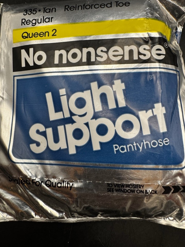 NWT No Nonsense Light Support Pantyhose 335 Tan Size Queen 2 Reinforced Toe | eBay